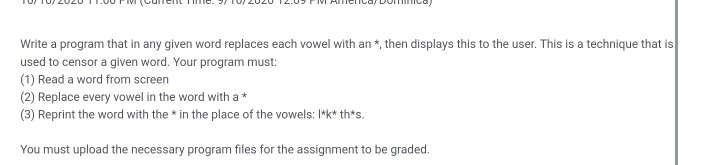Solved Write a program that in any given word replaces each | Chegg.com