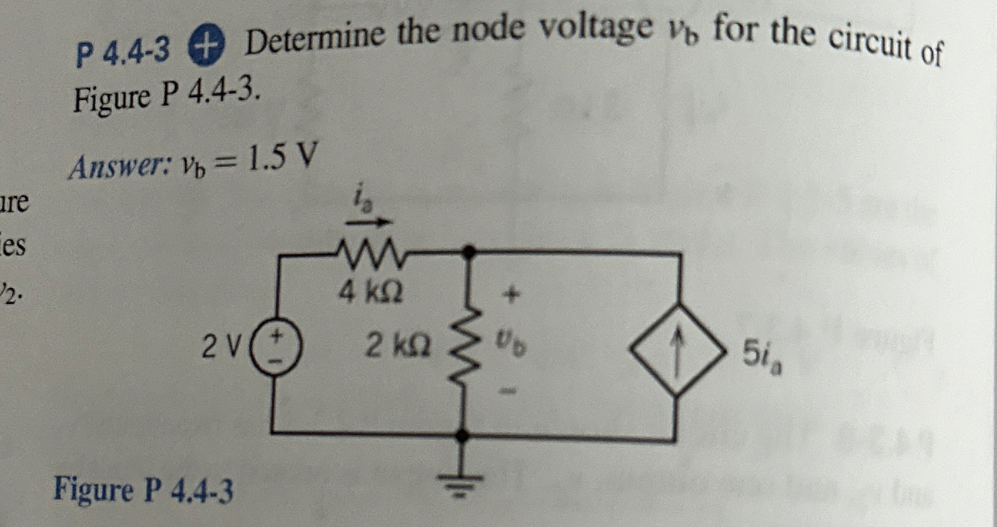 P4.4-2 o+ ﻿Find ib ﻿for the circuit shown in Figure P | Chegg.com