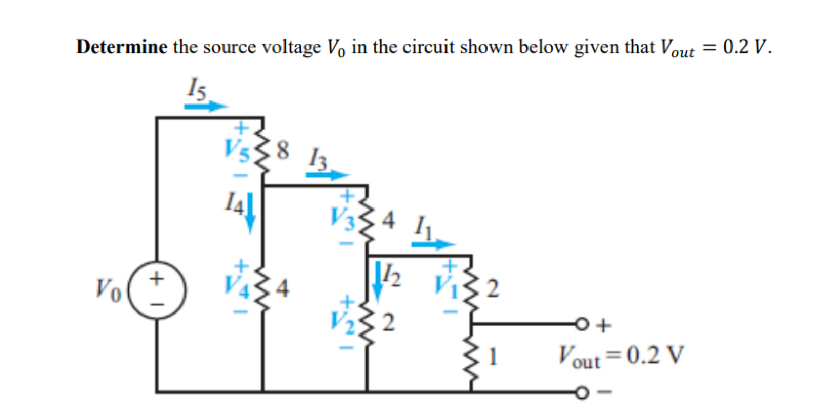 Determine the source voltage V0 ﻿in the circuit shown | Chegg.com