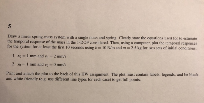 Solved draw a linear spring-mass system with a single mass | Chegg.com