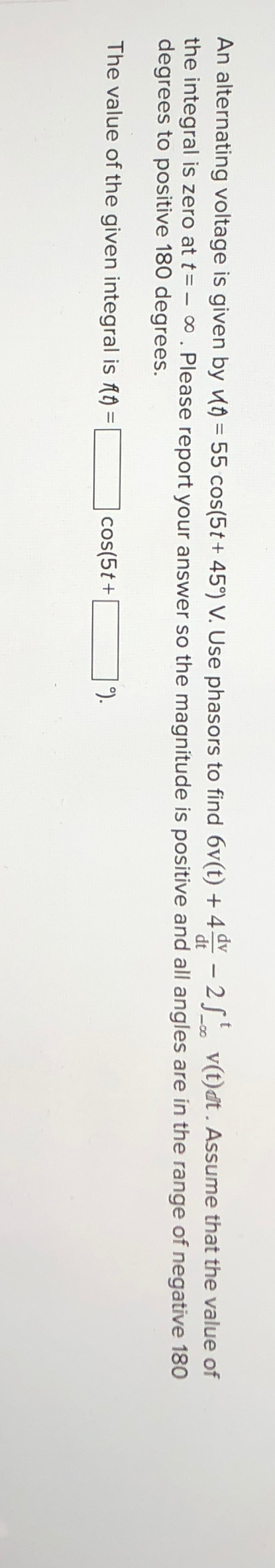 Solved An alternating voltage is given by | Chegg.com