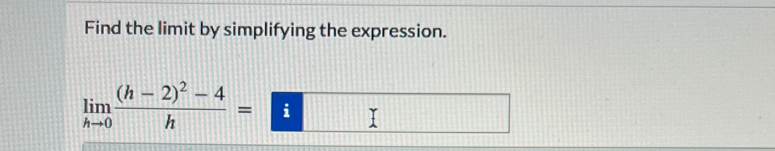 Solved Find the limit by simplifying the | Chegg.com