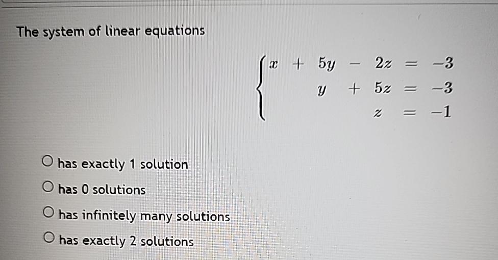 Solved The system of linear | Chegg.com