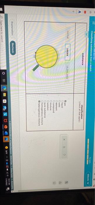Solved Classifying substances from a sketch W Giv substance | Chegg.com