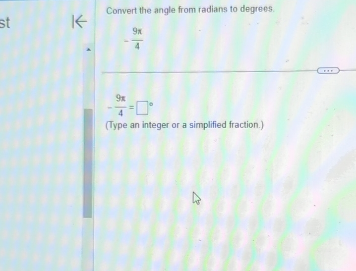 Solved Convert the angle from radians to | Chegg.com