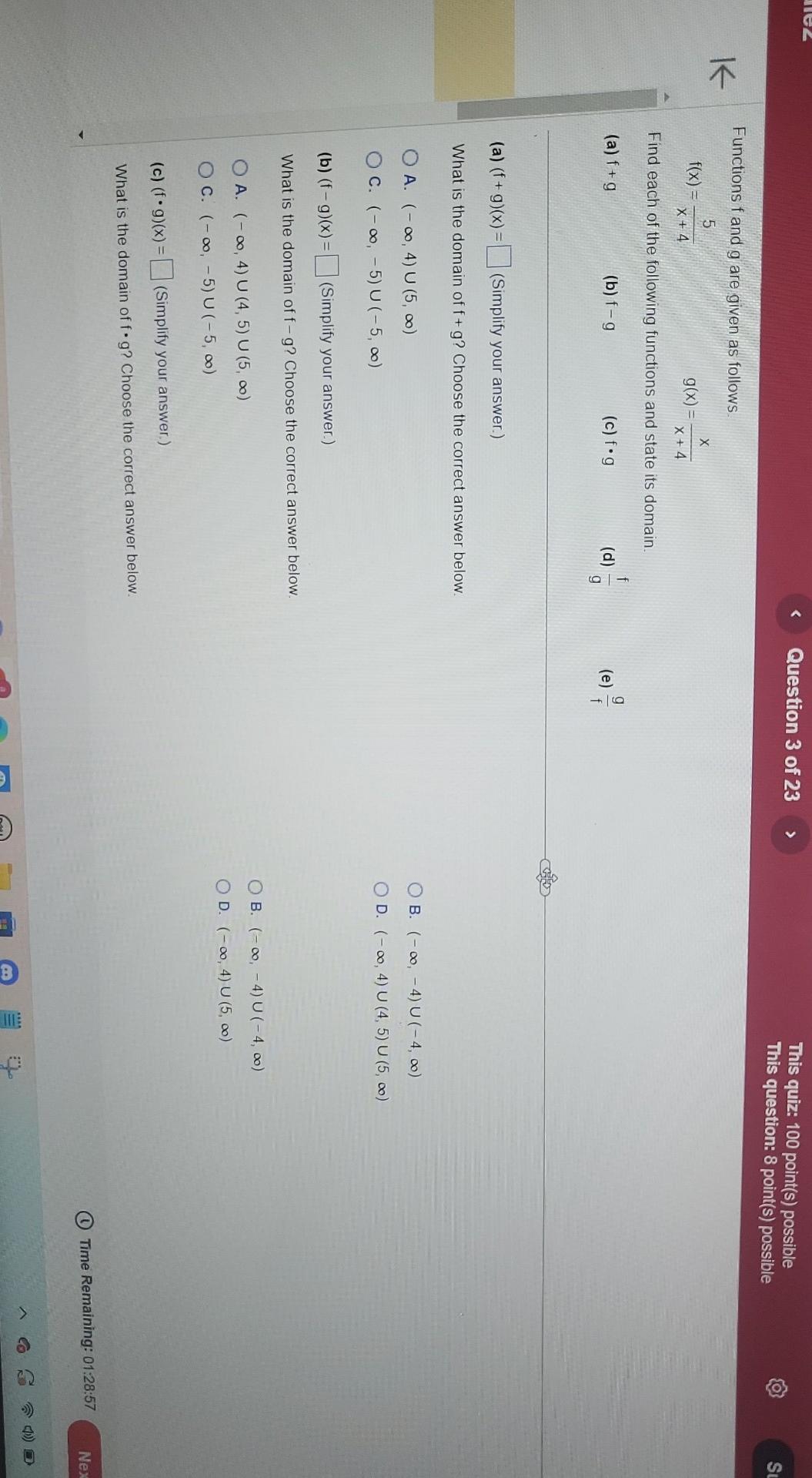 Solved Functions f and g are given as follows | Chegg.com