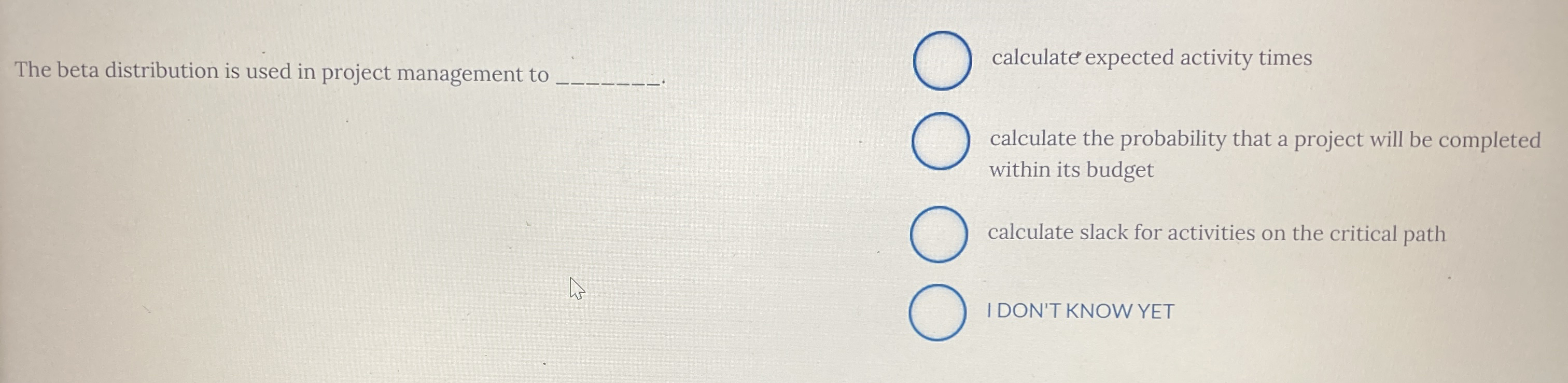 Solved The beta distribution is used in project management | Chegg.com