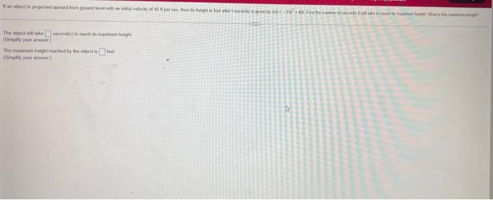 Solved if an object is projected upward from ground level | Chegg.com