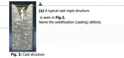 [Solved]: q, (a) A typical cast ingot structure is seen in F