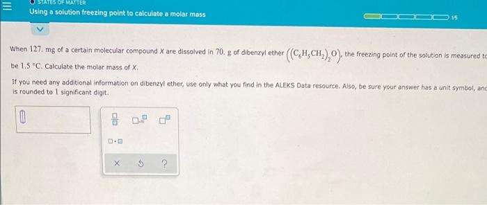 Solved Using a solution freezing point to calculate a molar | Chegg.com