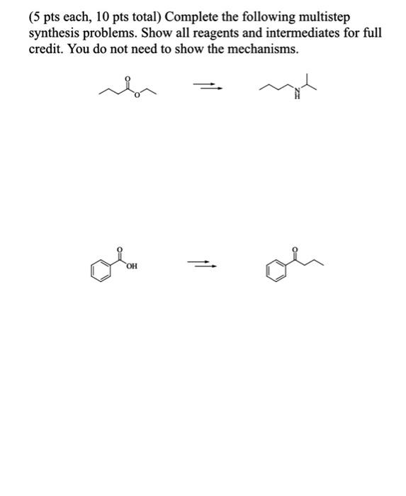 Solved (5 pts each, 10 pts total) Complete the following | Chegg.com Solved (5 pts each, 10 pts total) Complete the following | Chegg.com