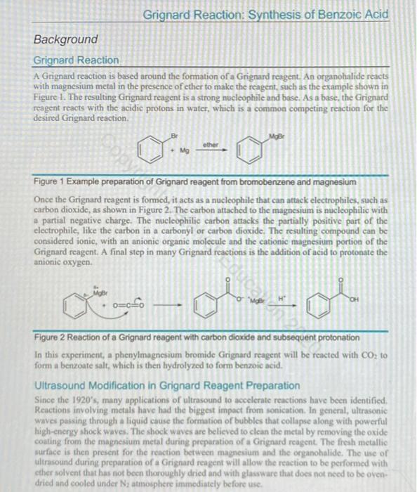 Data And Report Submission - Grignard Reaction | Chegg.com