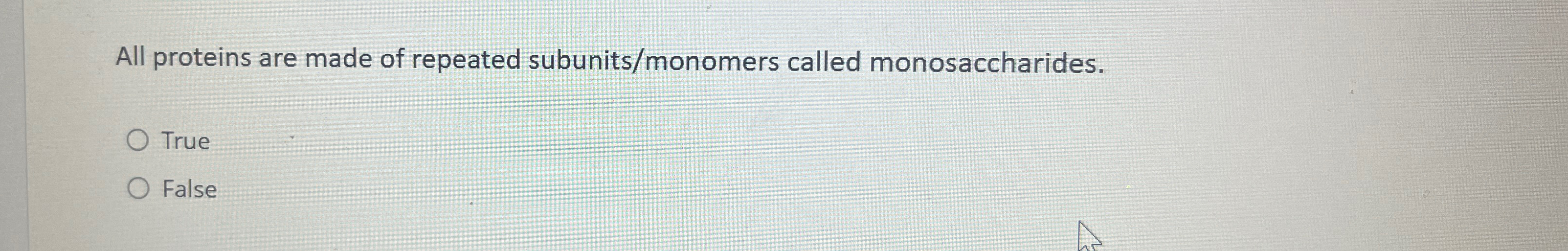 Solved All proteins are made of repeated subunits/monomers | Chegg.com