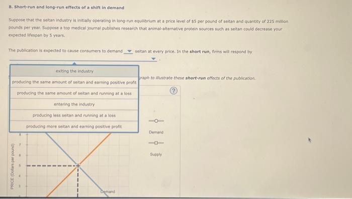 Solved 8. Short-run and long-run effects of a shift in | Chegg.com