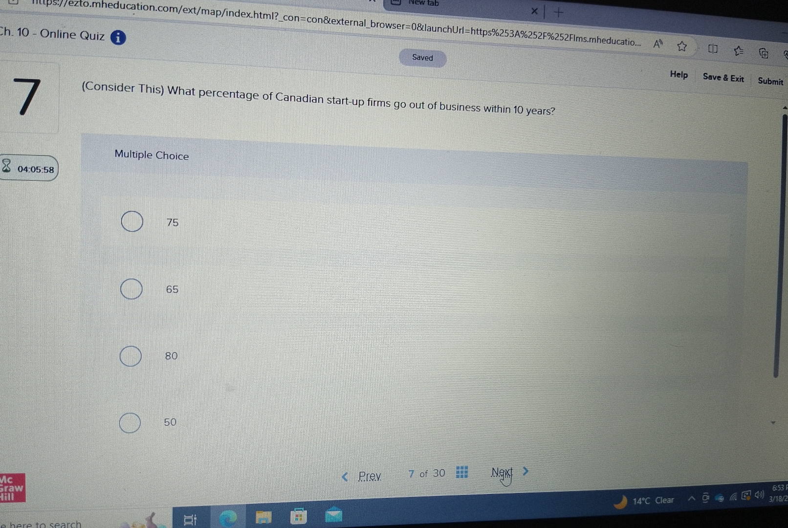 Solved Ch. 10 - ﻿Online QuizSavedHelpSave & | Chegg.com