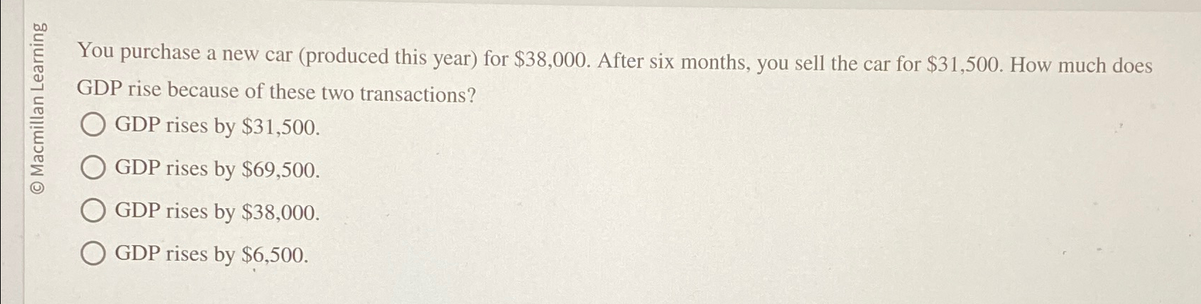 Solved GDP rise because of these two transactions?GDP rises | Chegg.com