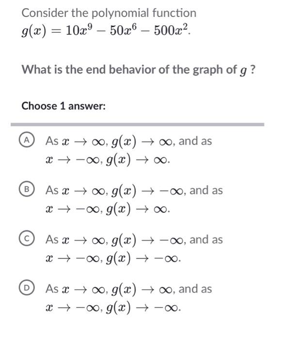 Solved Consider the polynomial function | Chegg.com