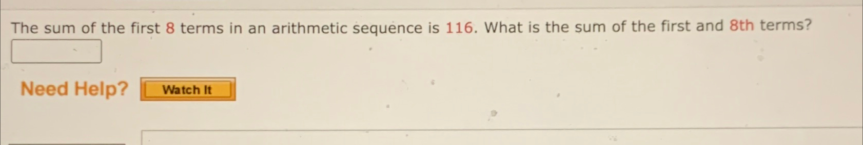 Solved The Sum Of The First 8 ﻿terms In An Arithmetic