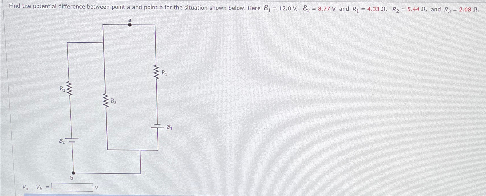 Solved Find the potential difference between point a and | Chegg.com