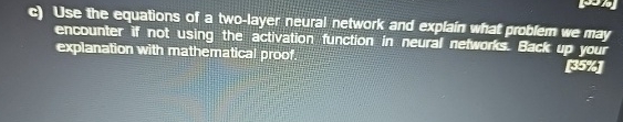 Solved G) ﻿Use the equations of a two-layer nevral network | Chegg.com