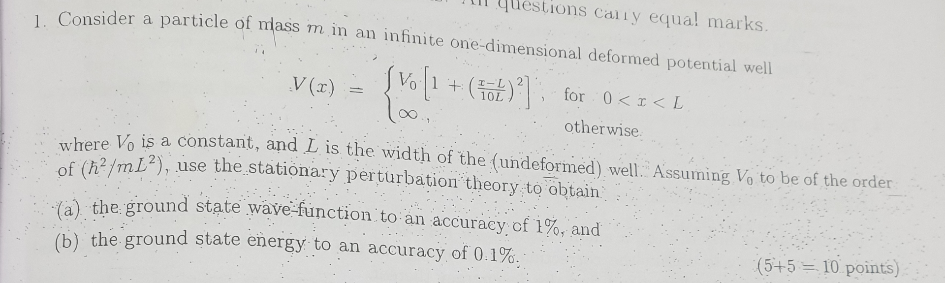 Solved Consider a particle of ndass m ﻿in an infinite | Chegg.com