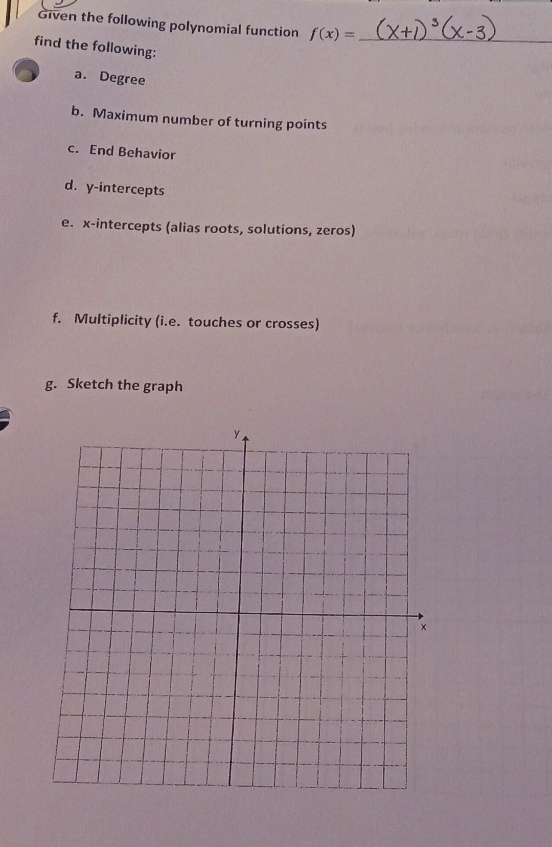 Solved (2) Given the following polynomial function | Chegg.com Solved (2) Given the following polynomial function | Chegg.com