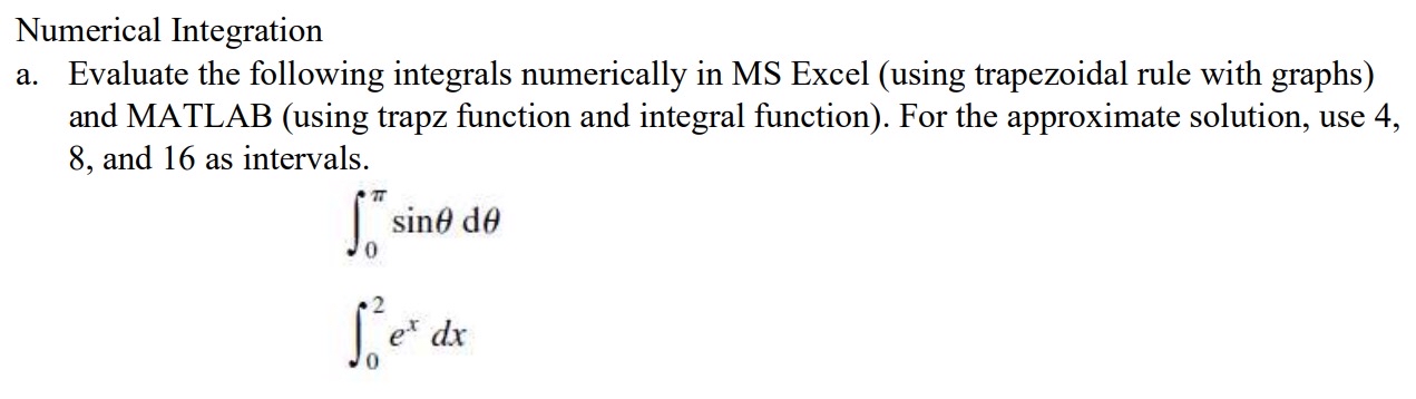Solved Numerical Integrationa. ﻿Evaluate the following | Chegg.com