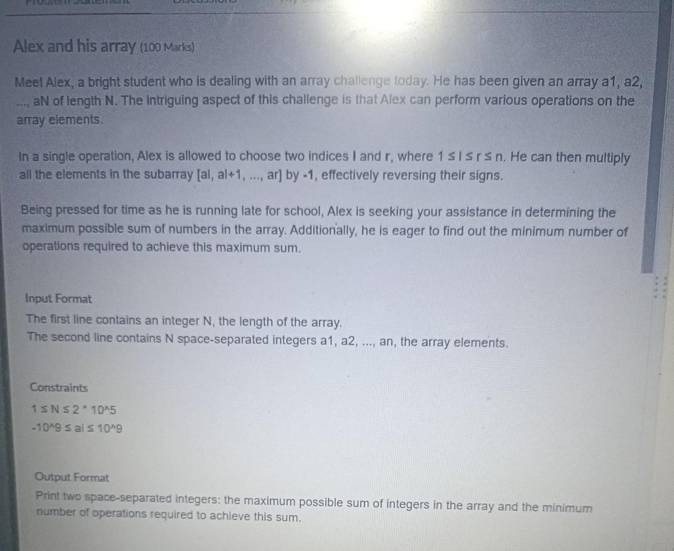 Solved Output Format Print two space-separated integers: the | Chegg.com