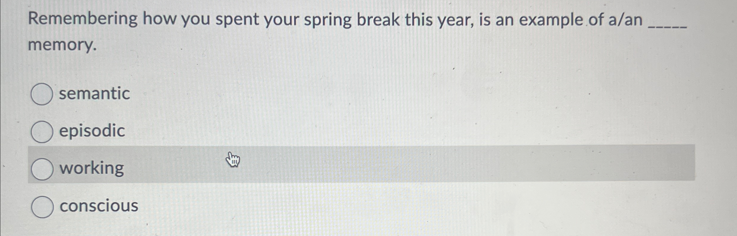 Solved Remembering how you spent your spring break this | Chegg.com