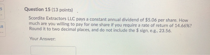 Solved Question 15 (13 points) Scordite Extractors LLC pays | Chegg.com