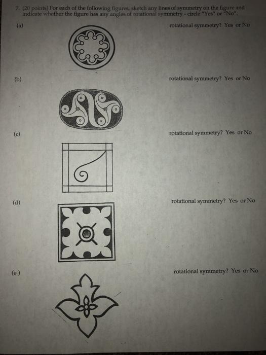 Solved 7. (20 points) For each of the following figures | Chegg.com