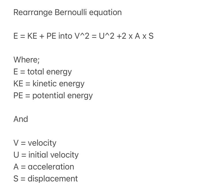Solved Rearrange Bernoulli equation E=KE+PE into | Chegg.com