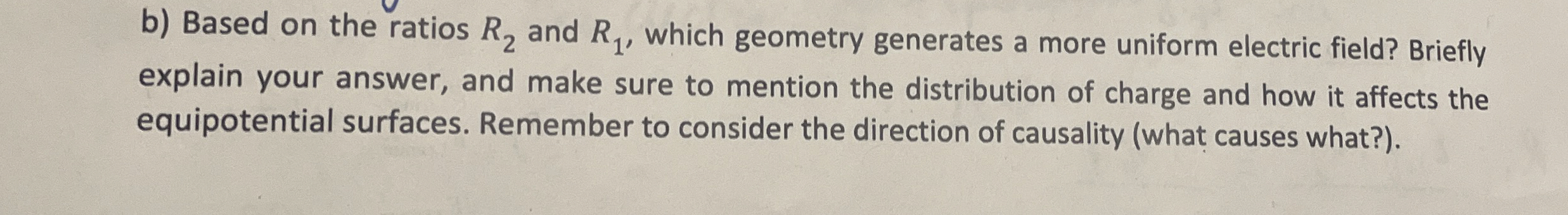 Solved b) ﻿Based on the ratios R2 ﻿and R1, ﻿which geometry | Chegg.com