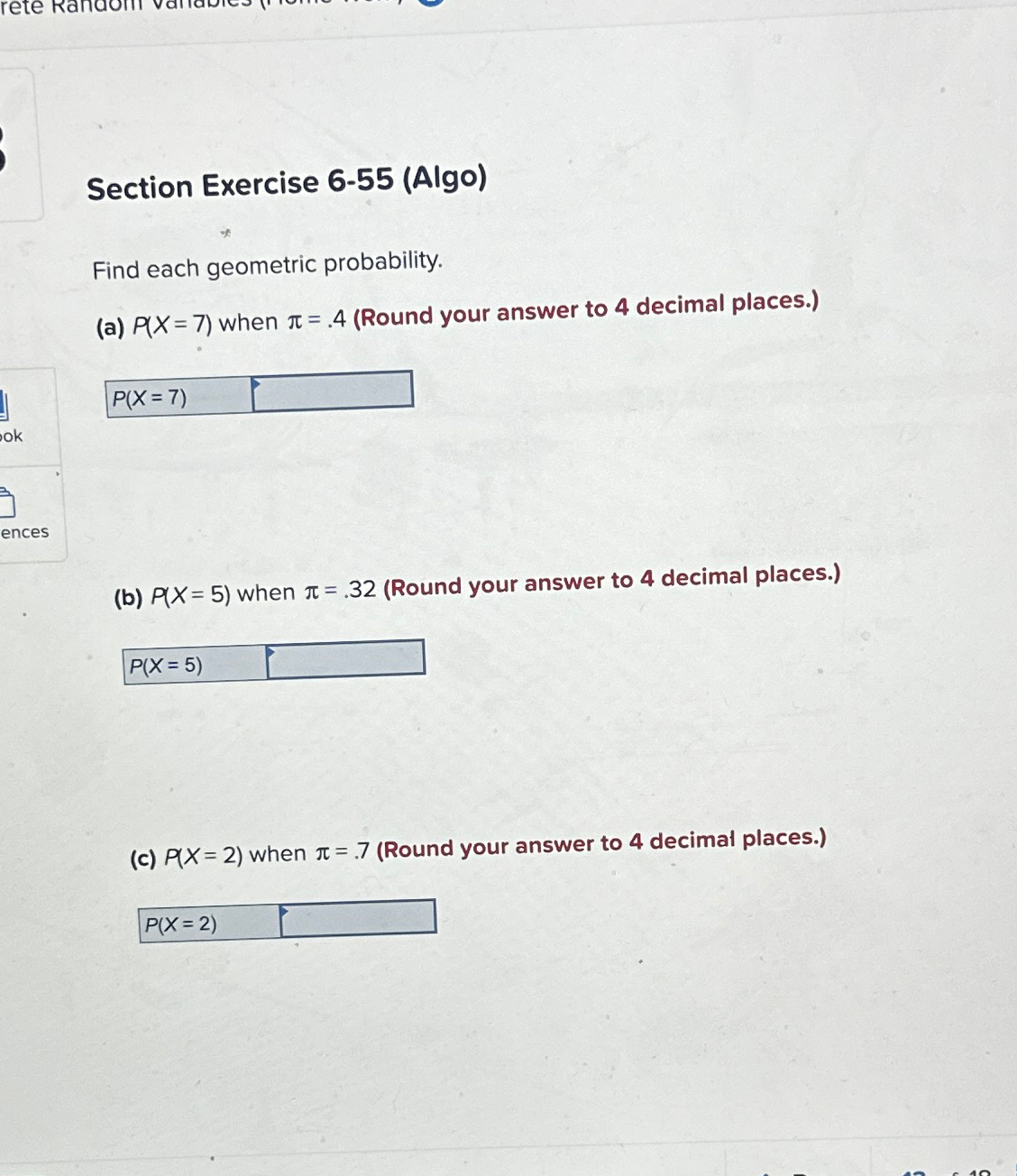 Solved Section Exercise 6-55 (Algo)Find each geometric | Chegg.com