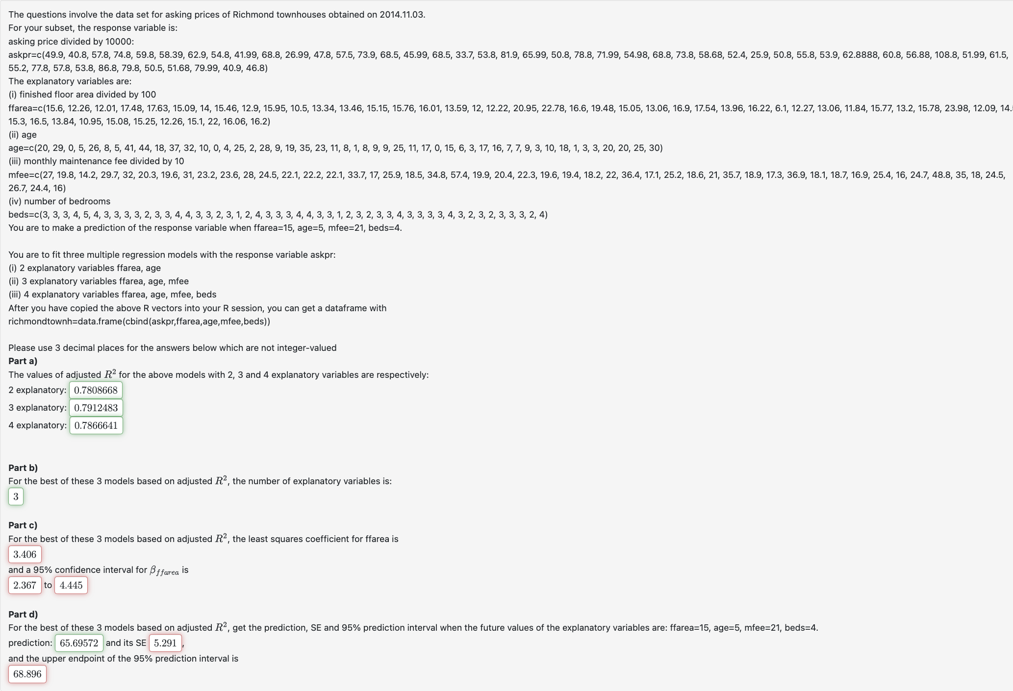 Solved The answers in green are correct, the ones in red as | Chegg.com