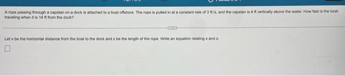 Solved A rope pessing through a capstat on a dock is | Chegg.com