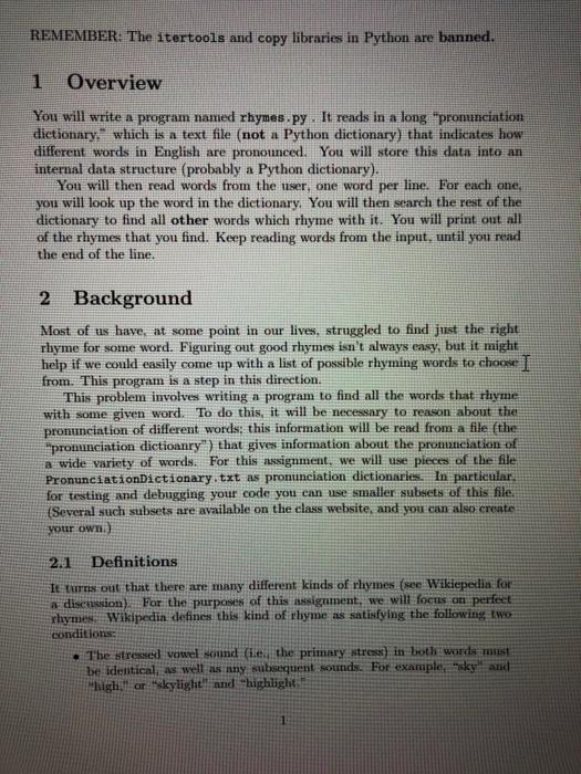 Solved REMEMBER: The itertools and copy libraries in Python | Chegg.com