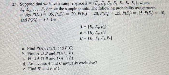 Solved Suppose that we have a sample space | Chegg.com