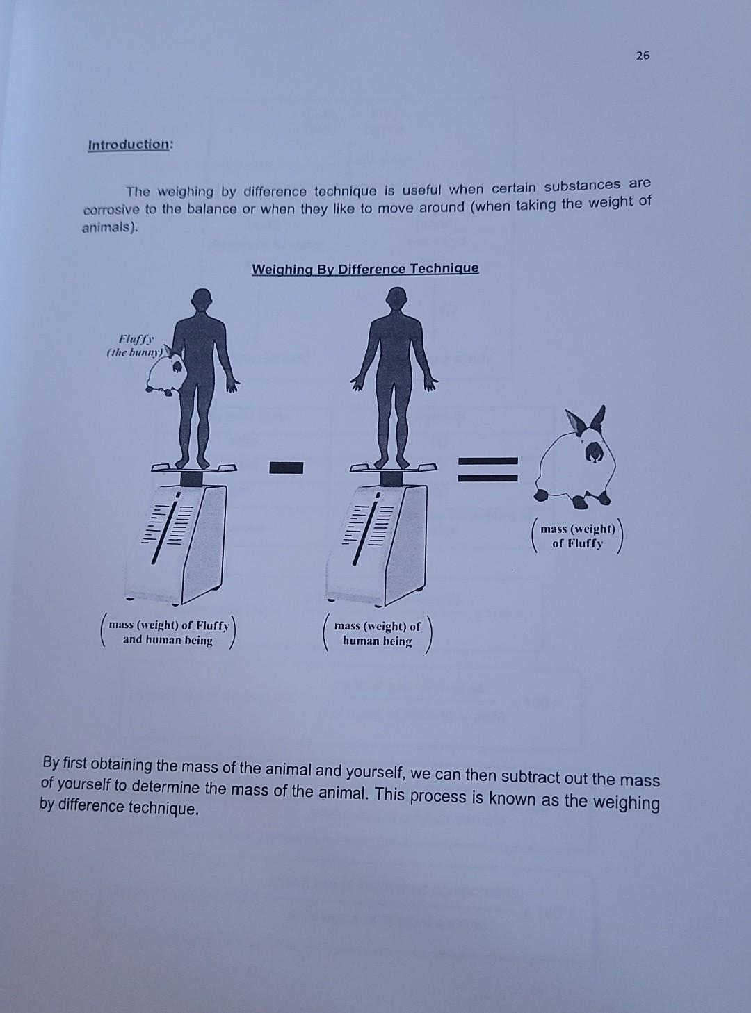26 Introduction: The weighing by difference technique | Chegg.com