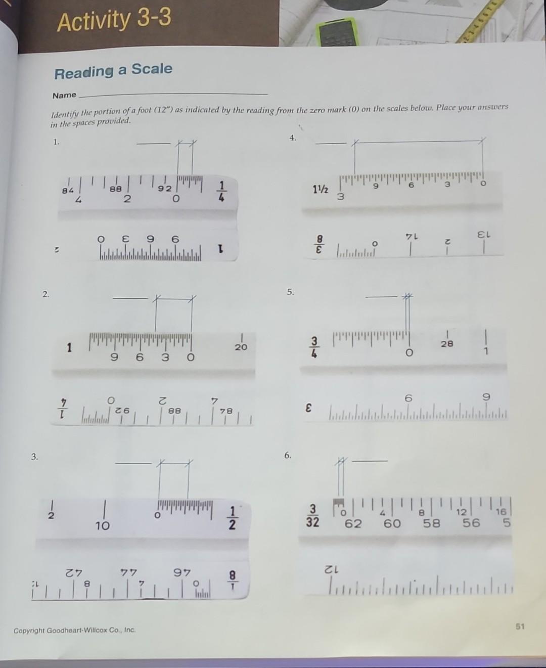Activity 3-3 Reading a Scale Name Identify the | Chegg.com