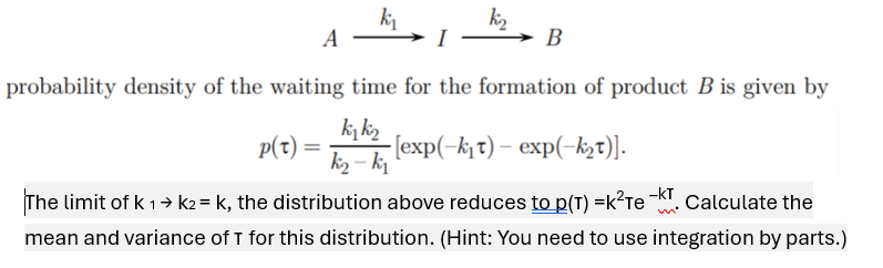 Solved calculate the mean and variance of \tau for the | Chegg.com