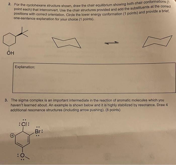 Solved 2. For the cyclohexane structure shown, draw the | Chegg.com
