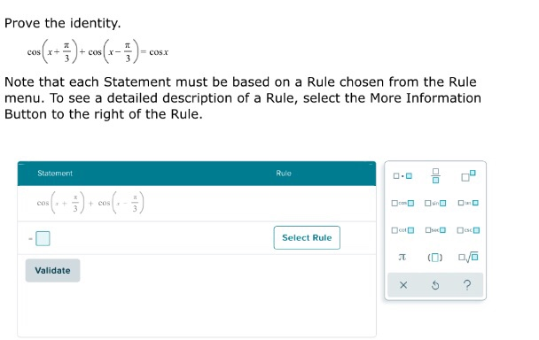 Solved Prove the identity. Note that each Statement must be | Chegg.com