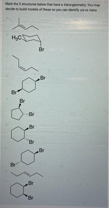 Solved Mark the 5 structures below that have a | Chegg.com