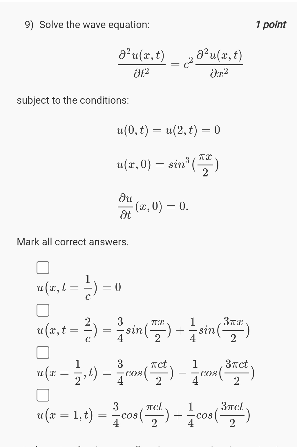 Solved Solve the wave | Chegg.com