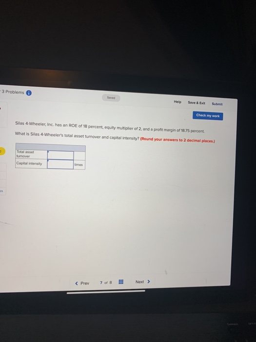 Solved - 3 Problems Help Save & Exit Submit Check my work | Chegg.com