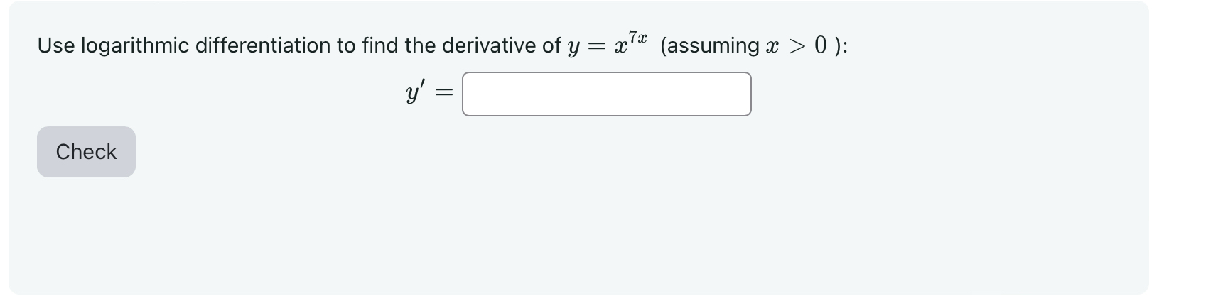 Solved Use logarithmic differentiation to find the | Chegg.com
