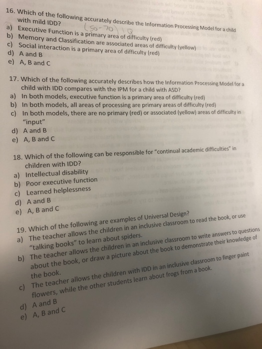 Solved 16. Which of the following accurately describe the | Chegg.com