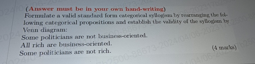 Solved Formulate a valid standard form categorical syllogism | Chegg.com