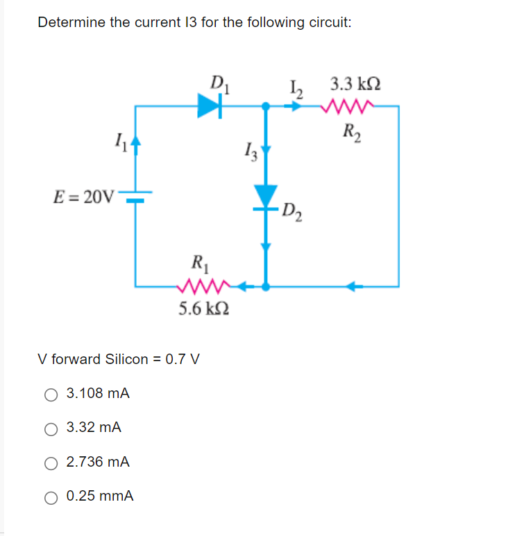 Solved Determine the current 13 ﻿for the following circuit:V | Chegg.com